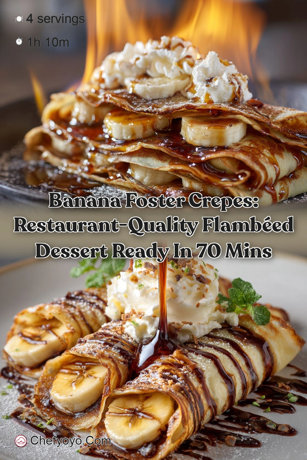 Banana Foster Crepes: Decadent Flambéed Dessert or Brunch…