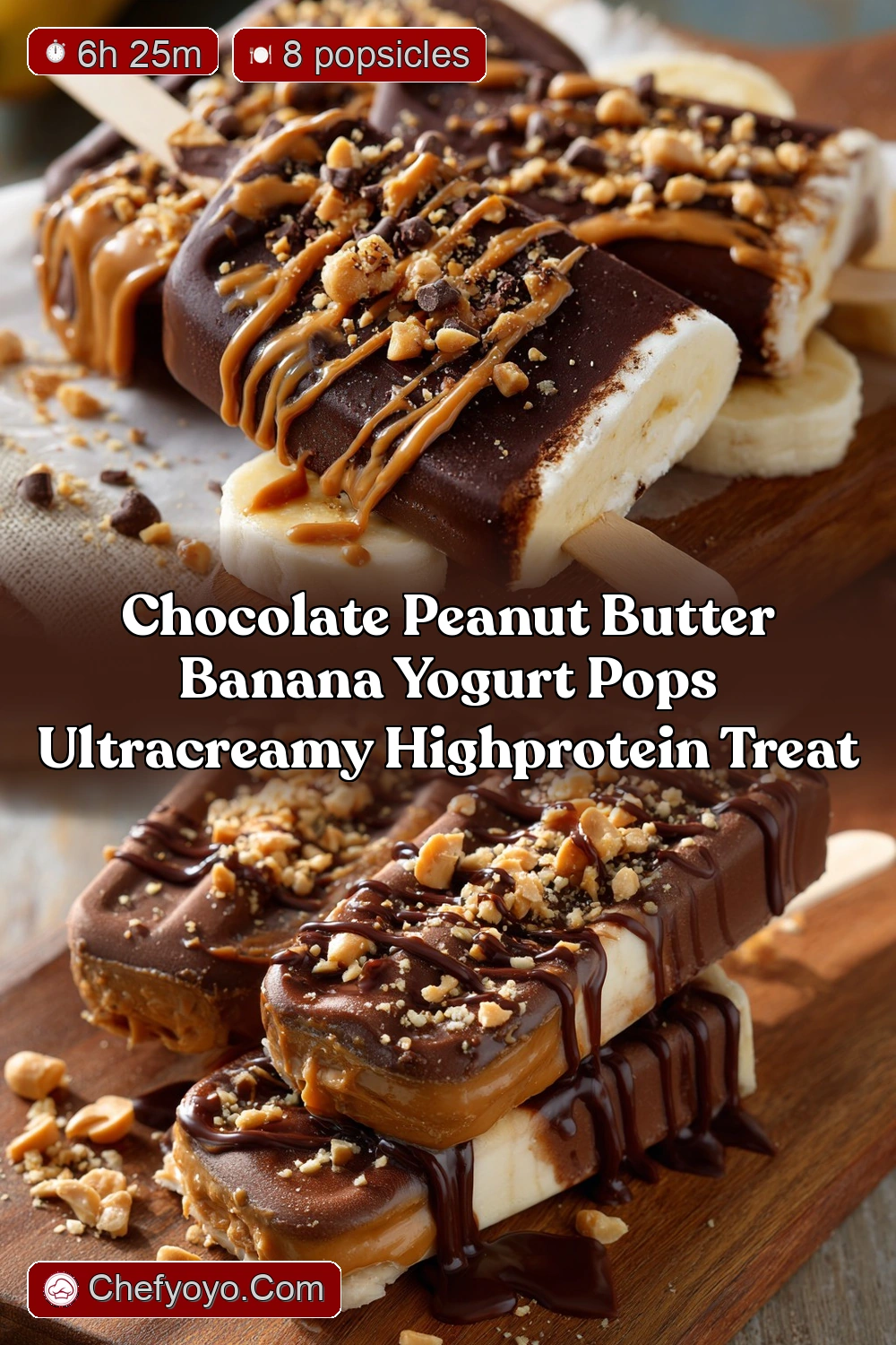Chocolate Peanut Butter Banana Yogurt Pops Healthy Creamy…