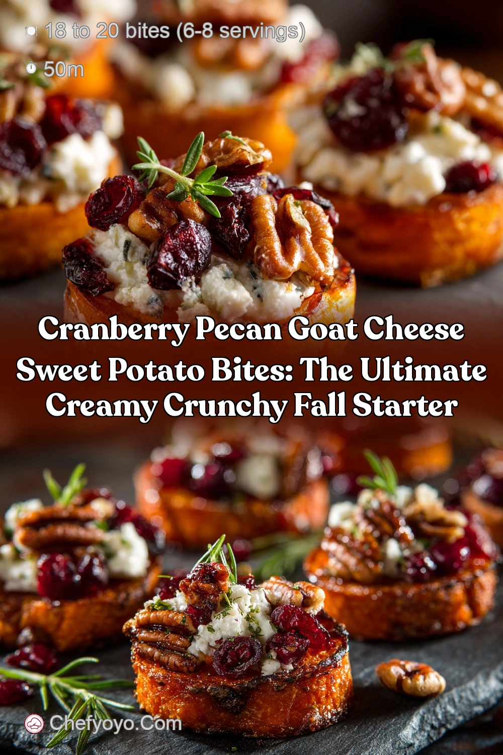 Cranberry Pecan Goat Cheese Sweet Potato Bites: Easy…