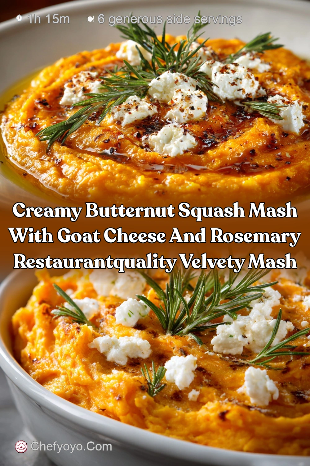 Creamy Butternut Squash Mash with Goat Cheese and Rosemary…