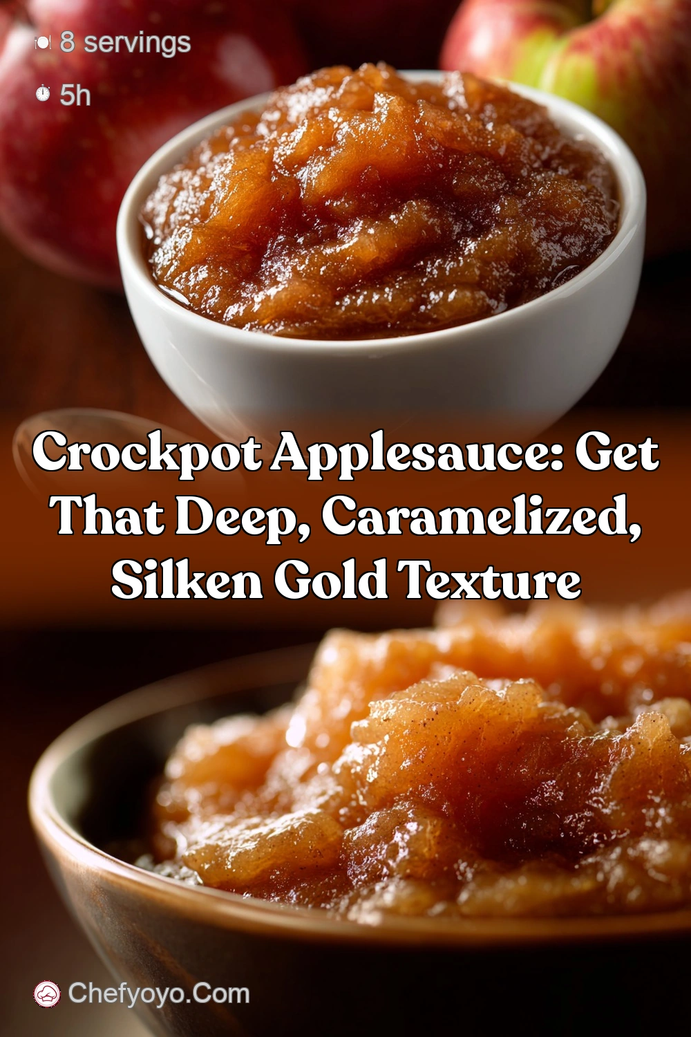 Crockpot Applesauce: Easy, Hands-Off No-Sugar Cinnamon…