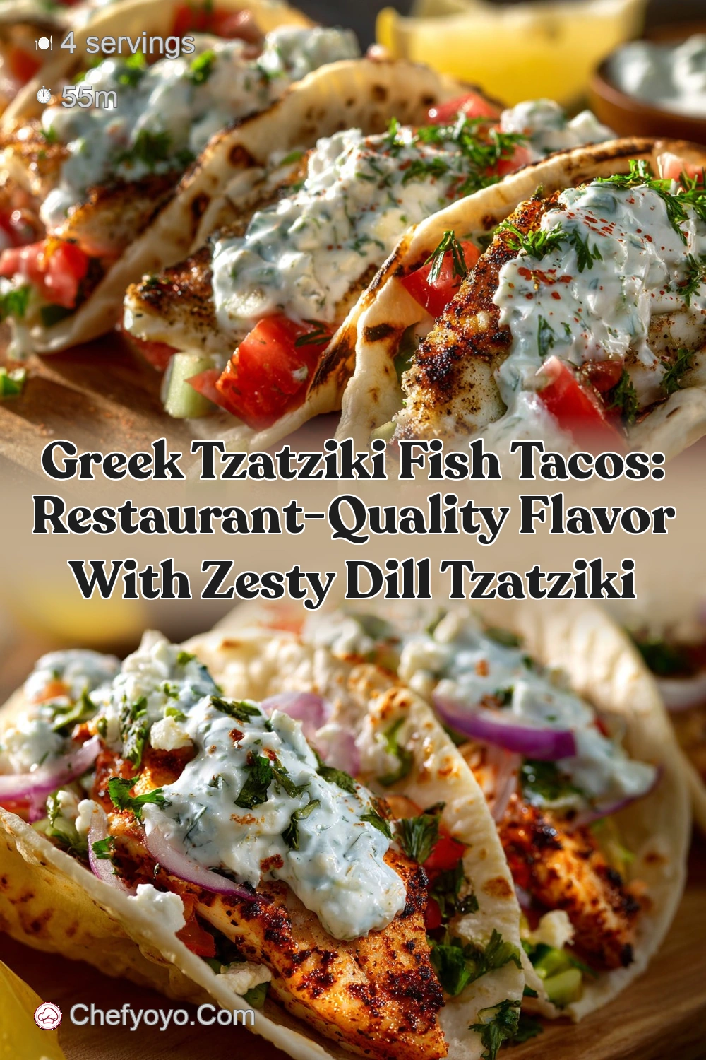 Greek Tzatziki Fish Tacos: Creamy Mediterranean Fish Taco…