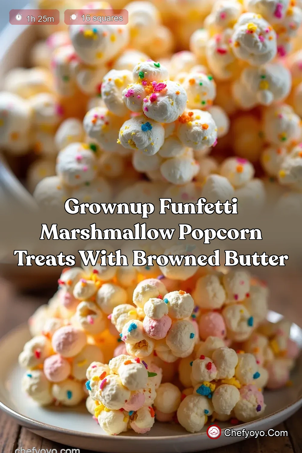 Browned Butter Funfetti Marshmallow Popcorn Treats Recipe
