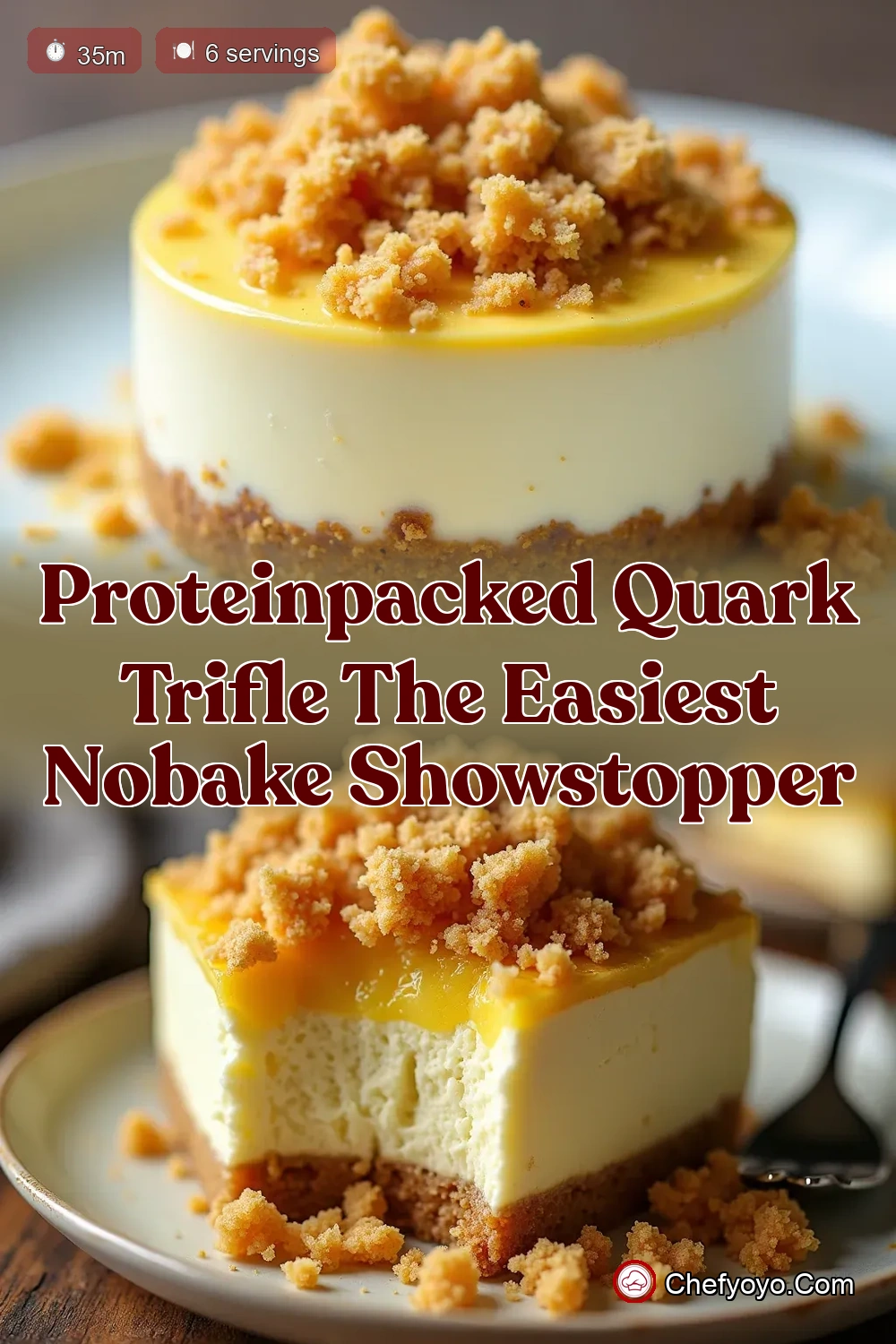Ultimate NoBake Quark Trifle Light Creamy Dessert - ChefYoyo
