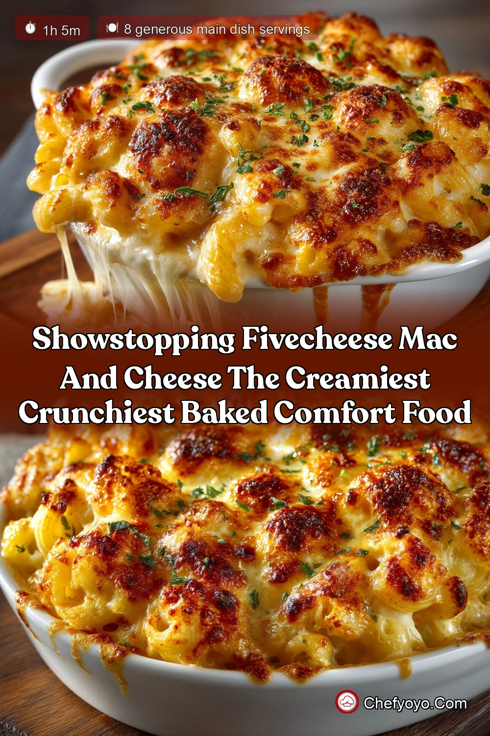 Ultimate FiveCheese Mac and Cheese Velvety Baked Comfort…