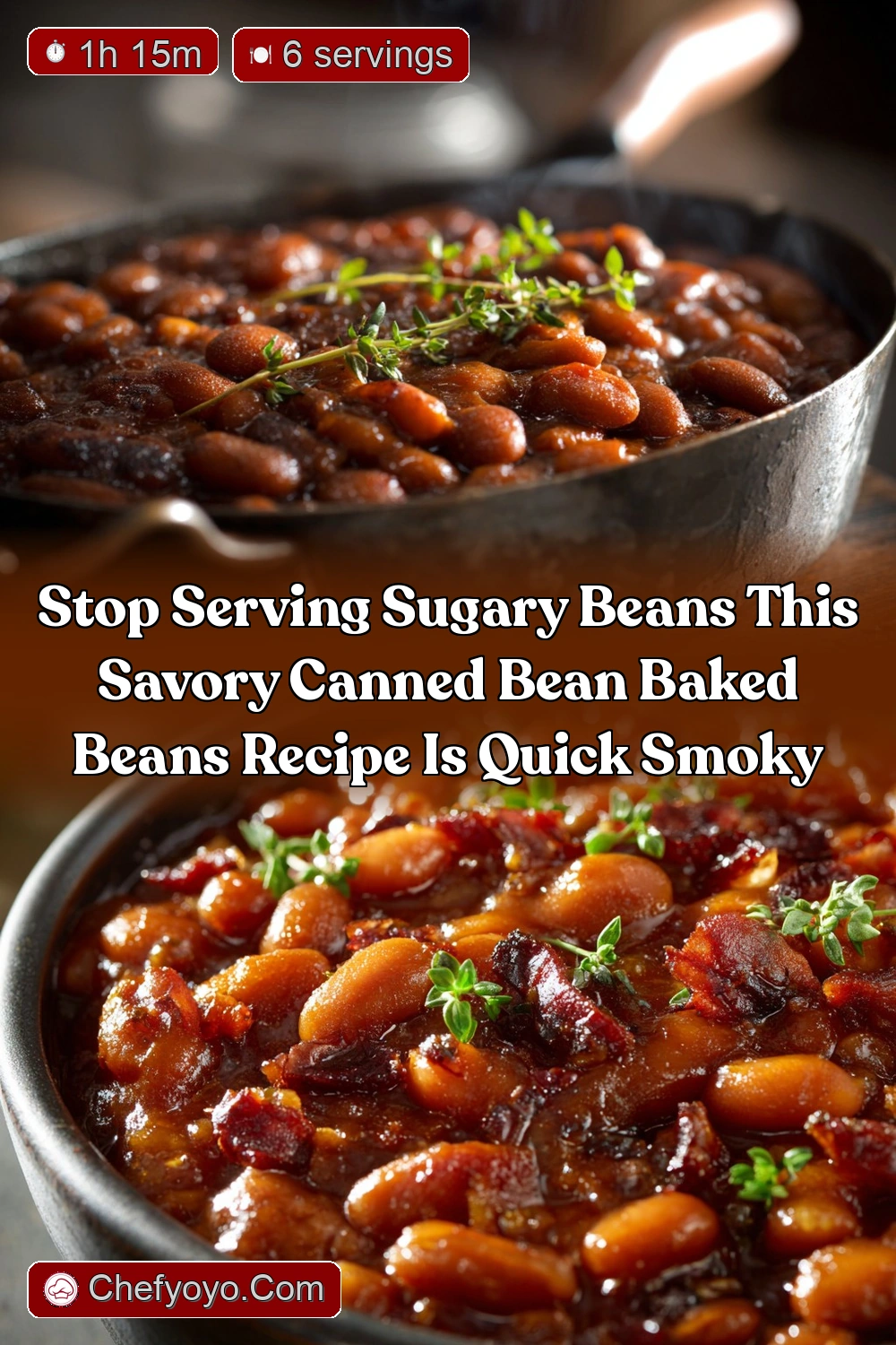 Savory Canned Bean Baked Beans Quick Smoky Pub Grub Recipe
