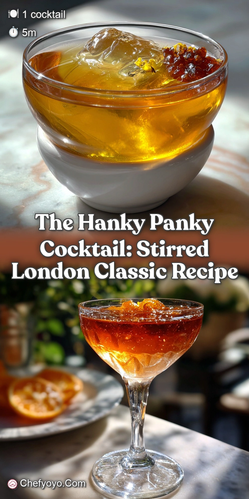 Hanky Panky Cocktail: Stirred Gin Drink by Ada Coleman