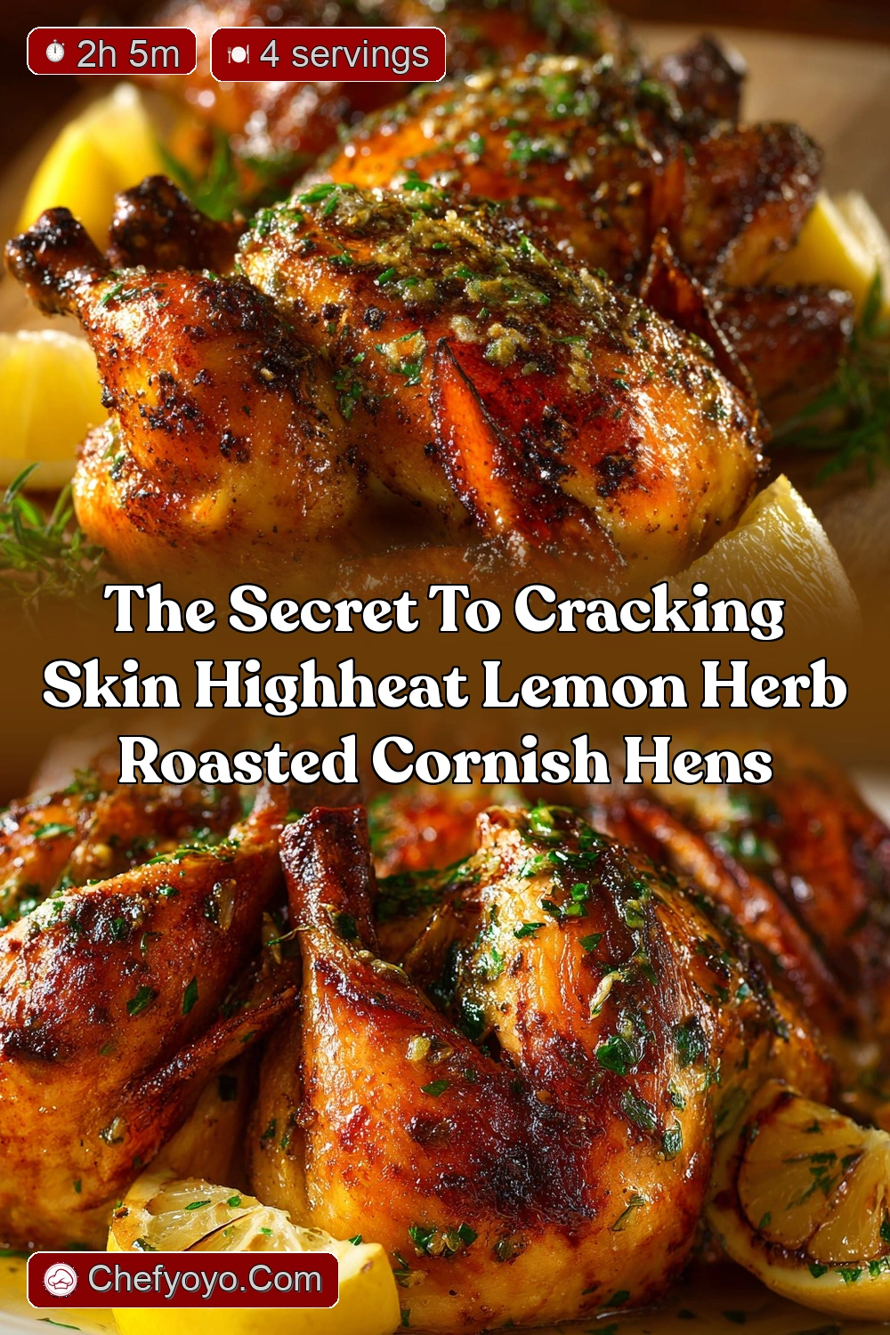 Foolproof Crispy Roasted Cornish Hens with Lemon Herb Butter