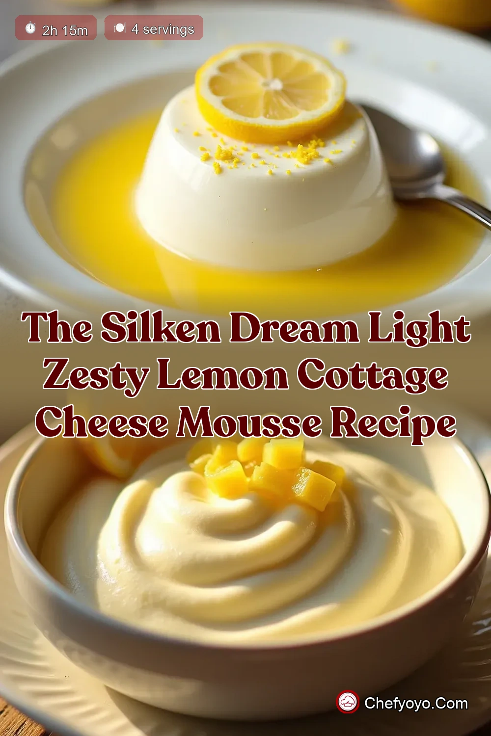 The Silken Dream Light Zesty Lemon Cottage Cheese Mousse…