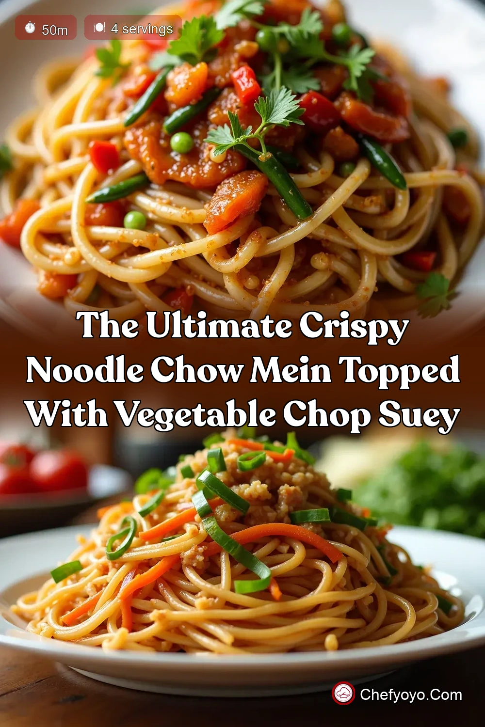 Vegetable Chop Suey with Chow Mein Crispy Noodle Fakeaway