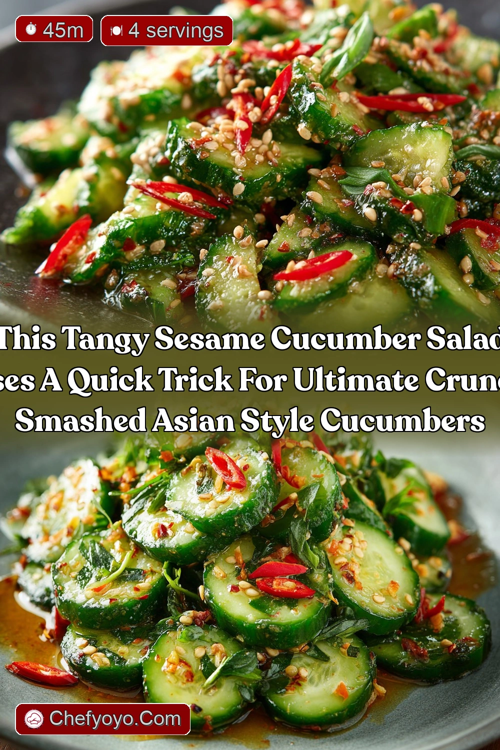 Smashed Asian Cucumber Sesame Salad Recipe Ready in 30 Mins