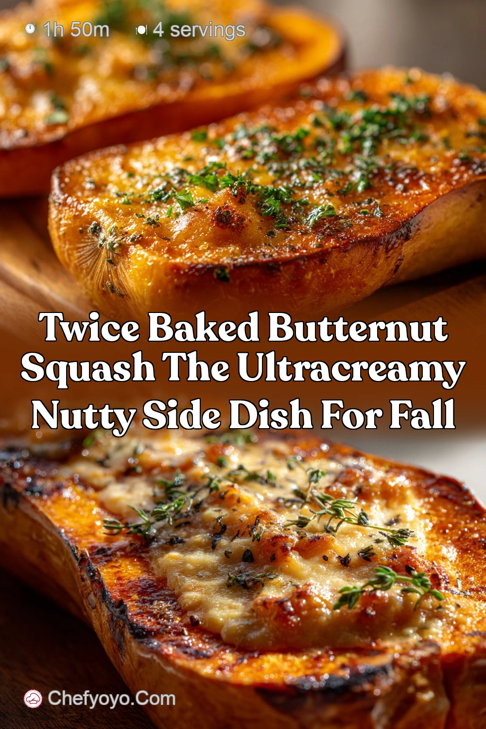 Twice Baked Butternut Squash with Brown Butter Gruyère