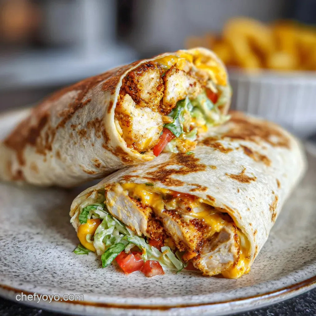 Cheesy Garlic Chicken Wraps Recipe | 20 Min - ChefYoyo