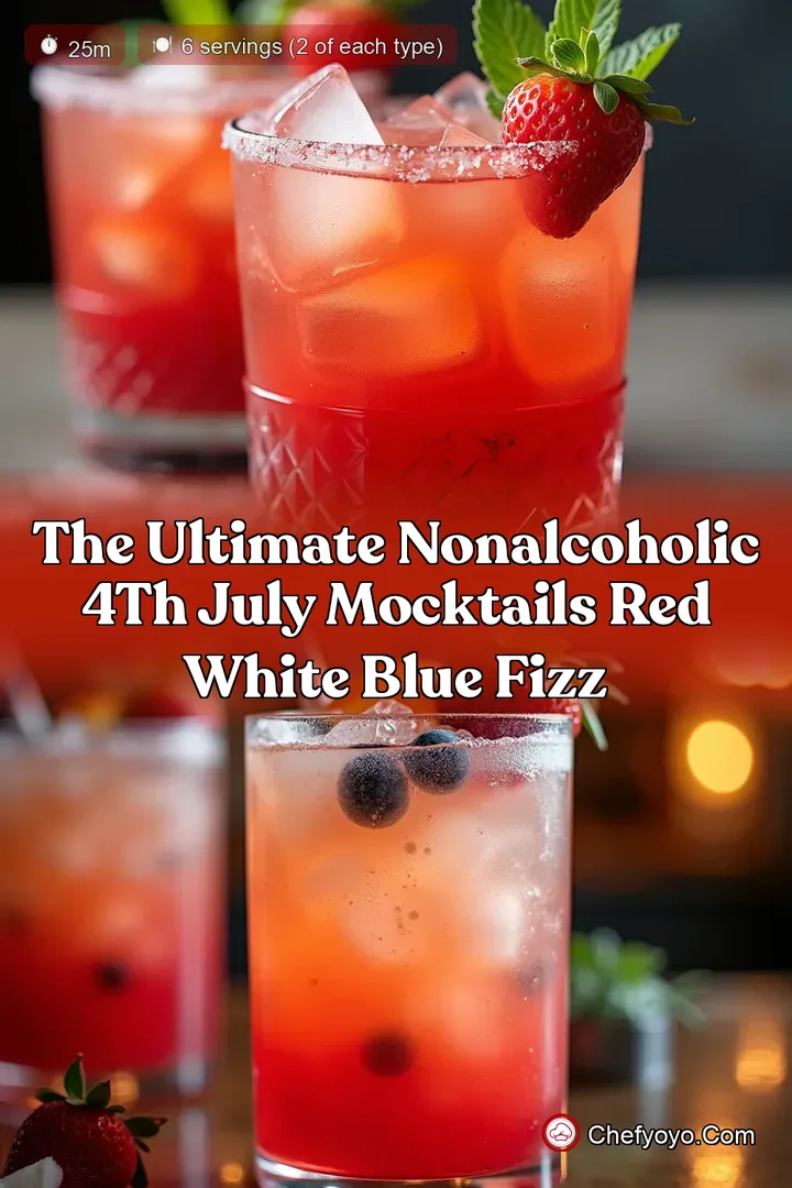 Stars Stripes Sparkler Easy 4th July Mocktails Trio